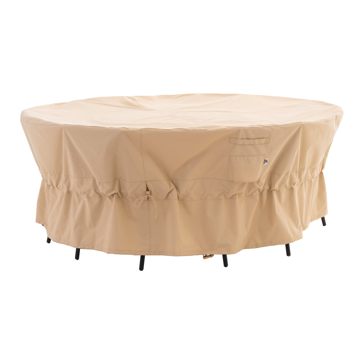 Round Patio Furniture Set Covers Beige, Luxury Edition – WJ Etrade